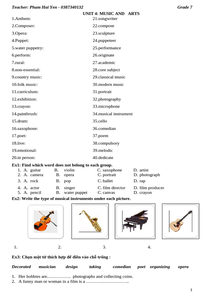 Grade 7 Music and Arts Curriculum Guide | PDF | Performing Arts ...