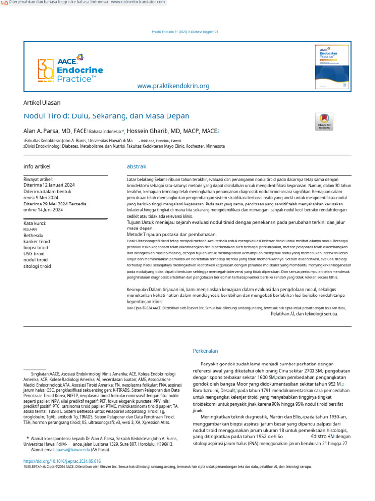 Tyroid Nodule terjemahan | PDF