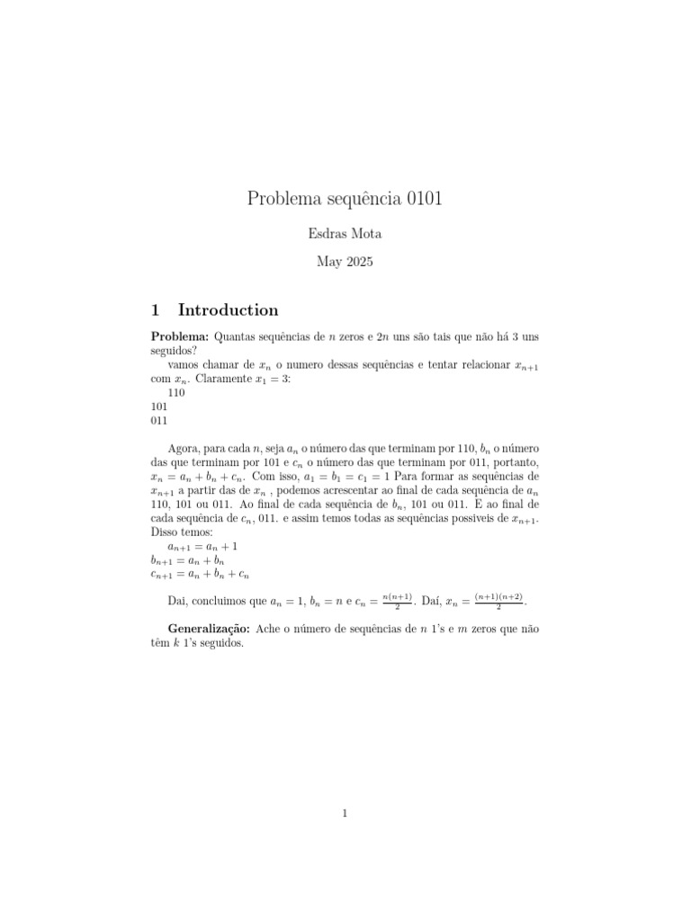 Problema Sequência 0101 | PDF