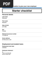 HMRC Starter Checklist | PDF | Public Finance | Government Finances