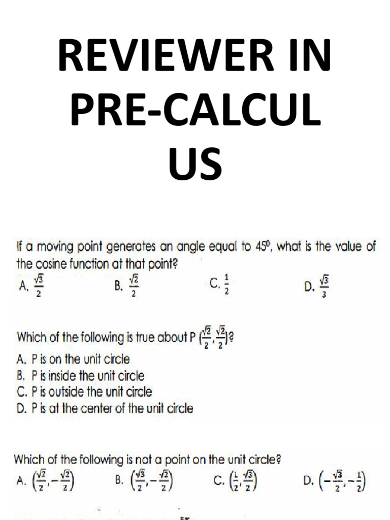 Pre-calculus Reviewer | PDF