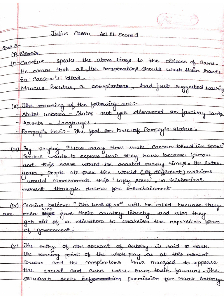 English 2 Act III Scene 1 (Julius Caesar) | PDF