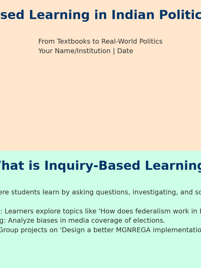 Inquiry Based Learning Political Science Colorful | PDF | Politics Of ...