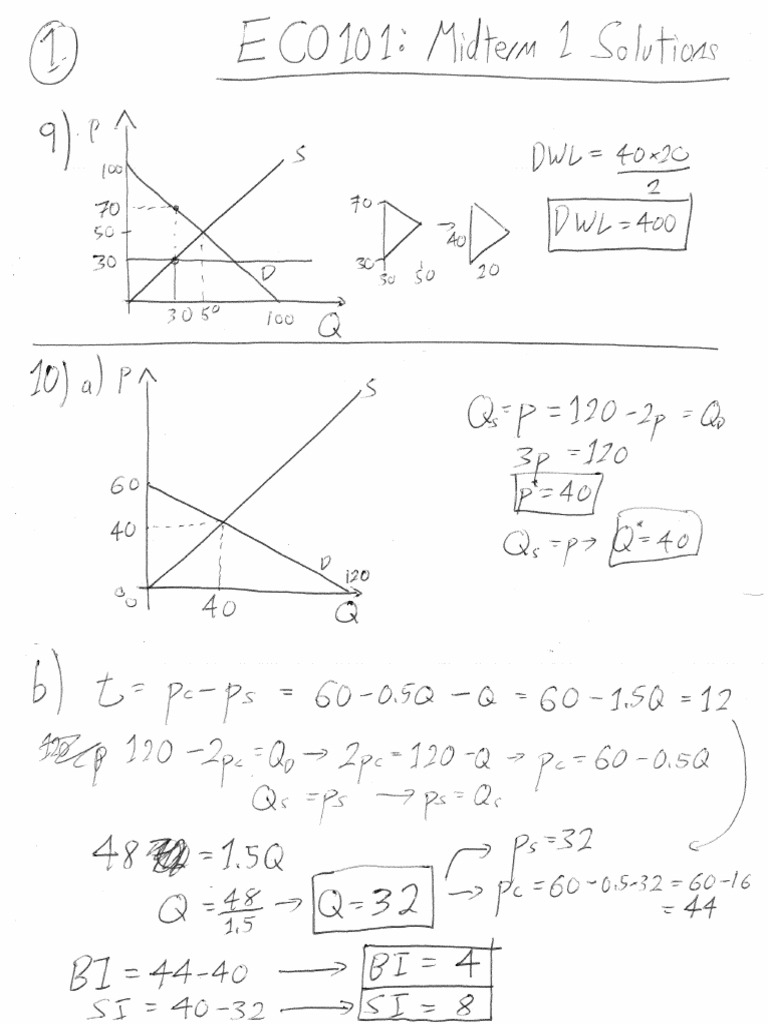 ECO101 F2024 Midterm1Solutions | PDF