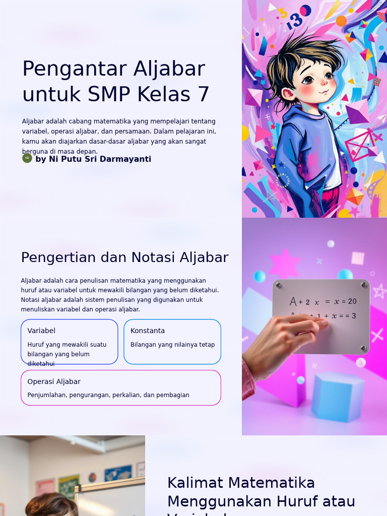 Pengantar Aljabar Untuk SMP Kelas 7 | PDF
