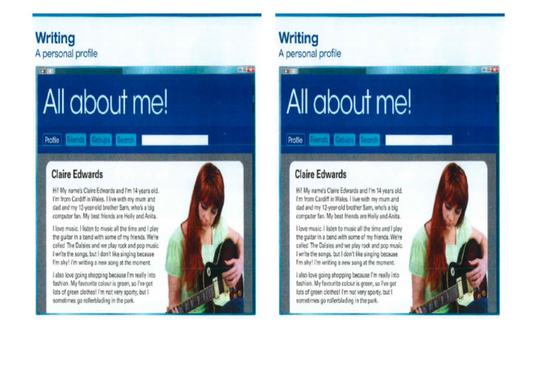 All About Me Unit 1 | PDF
