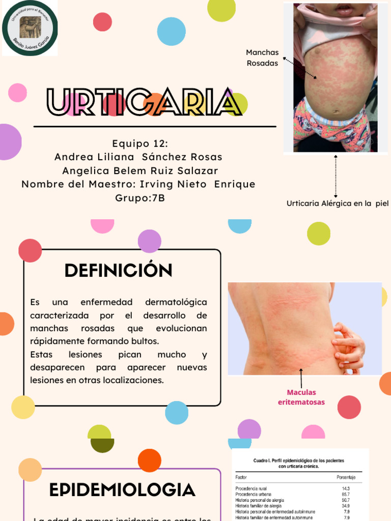 Copia de Urticaria | PDF | Alergia | Enfermedades y trastornos humanos