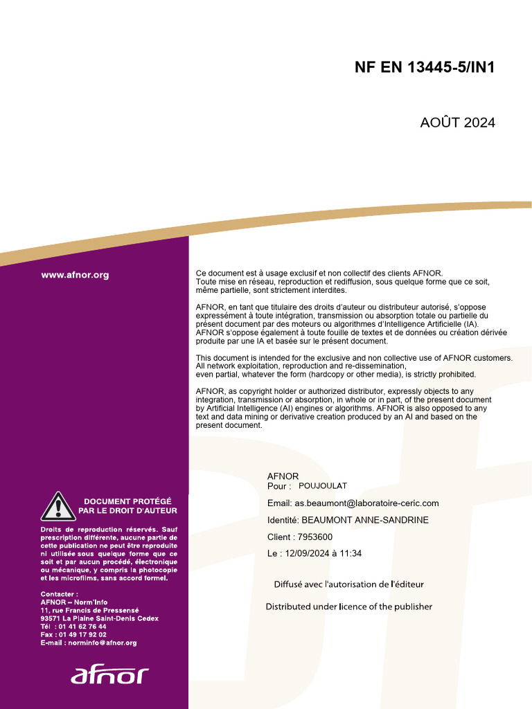 NF EN 13445-5:2024 Inspection Guidelines | PDF | Nondestructive Testing ...