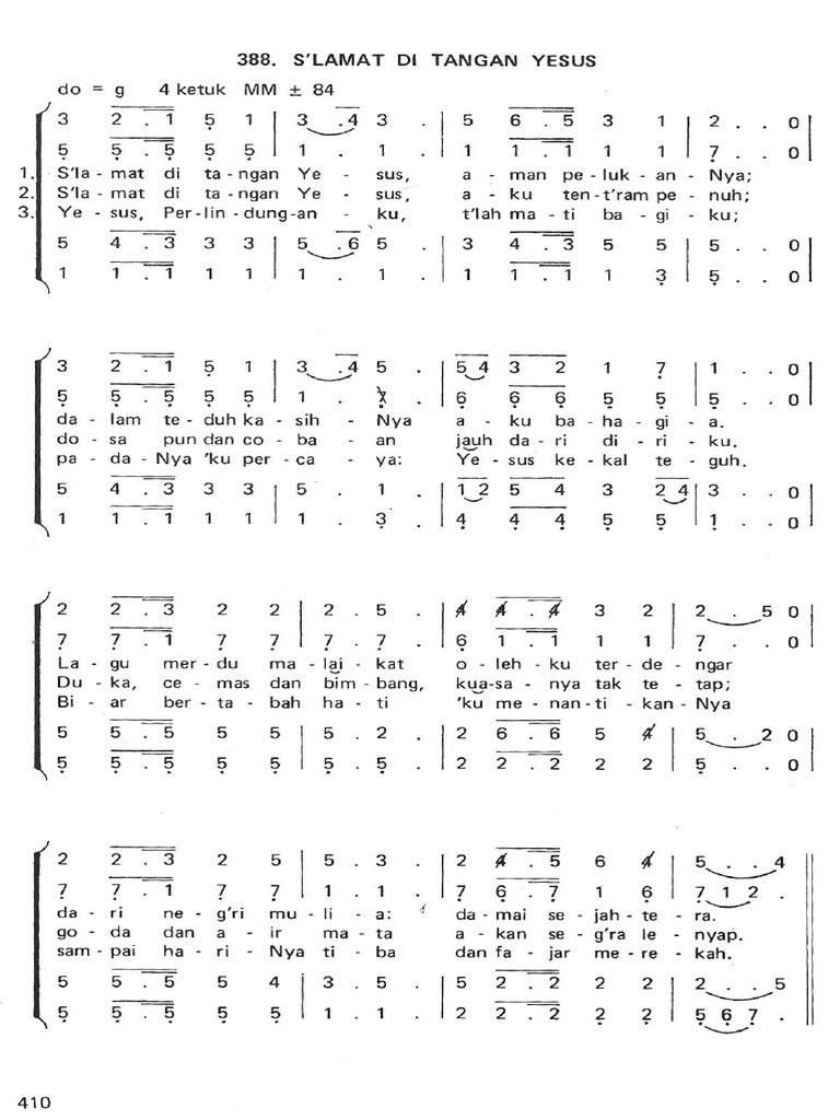 KJ 388 S'lamat Di Tangan Yesus | PDF