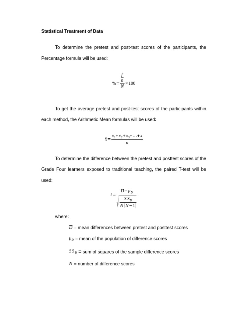 5 Statistical Treatment Of Data Pdf Mean Weighted Arithmetic Mean