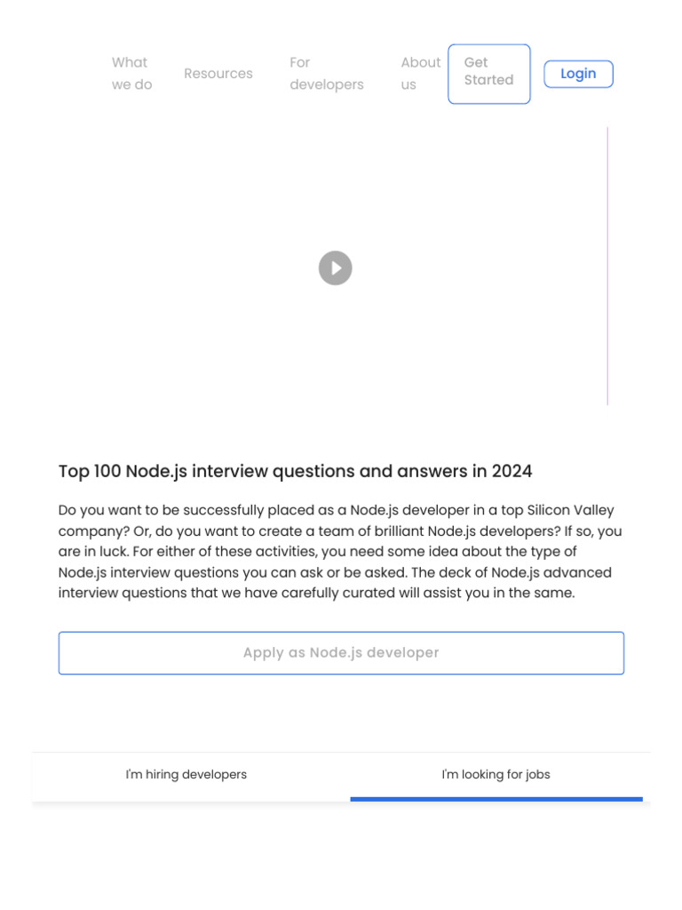 100 Nodejs Interview Questions And Answers For 2024 Turing Pdf Java Script Ajax