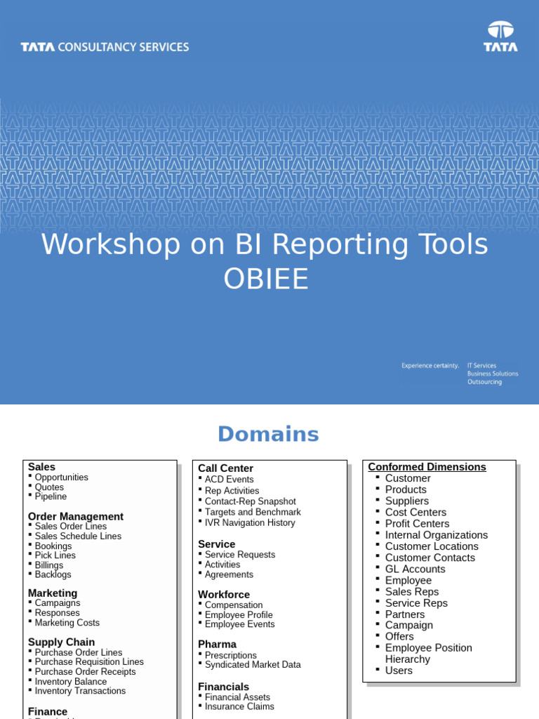 OBIEE Reporting Tools Workshop Overview | PDF | Mobile App ...