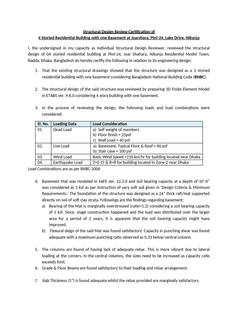 Design Review Certification | PDF | Structural Load | Building Engineering