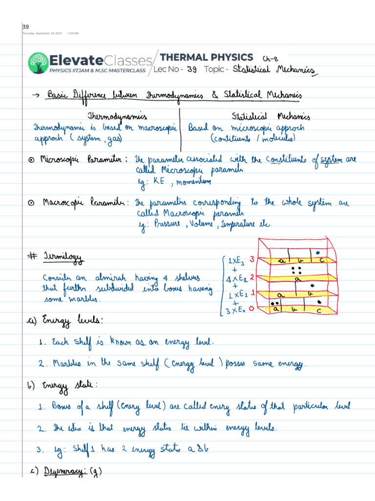 Stat Mech (Elevate Notes) | PDF