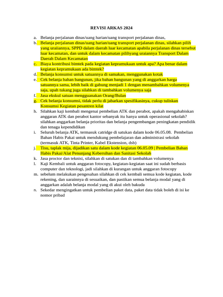 Revisi Arkas 2024 | PDF