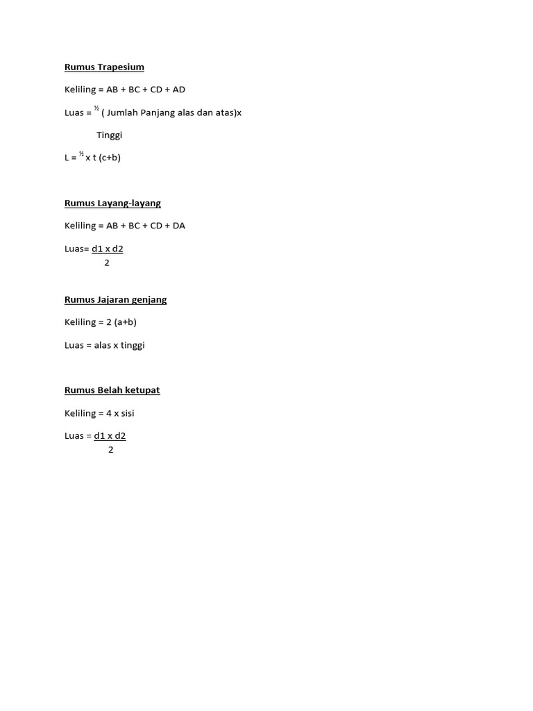 Rumus Trapesium | PDF