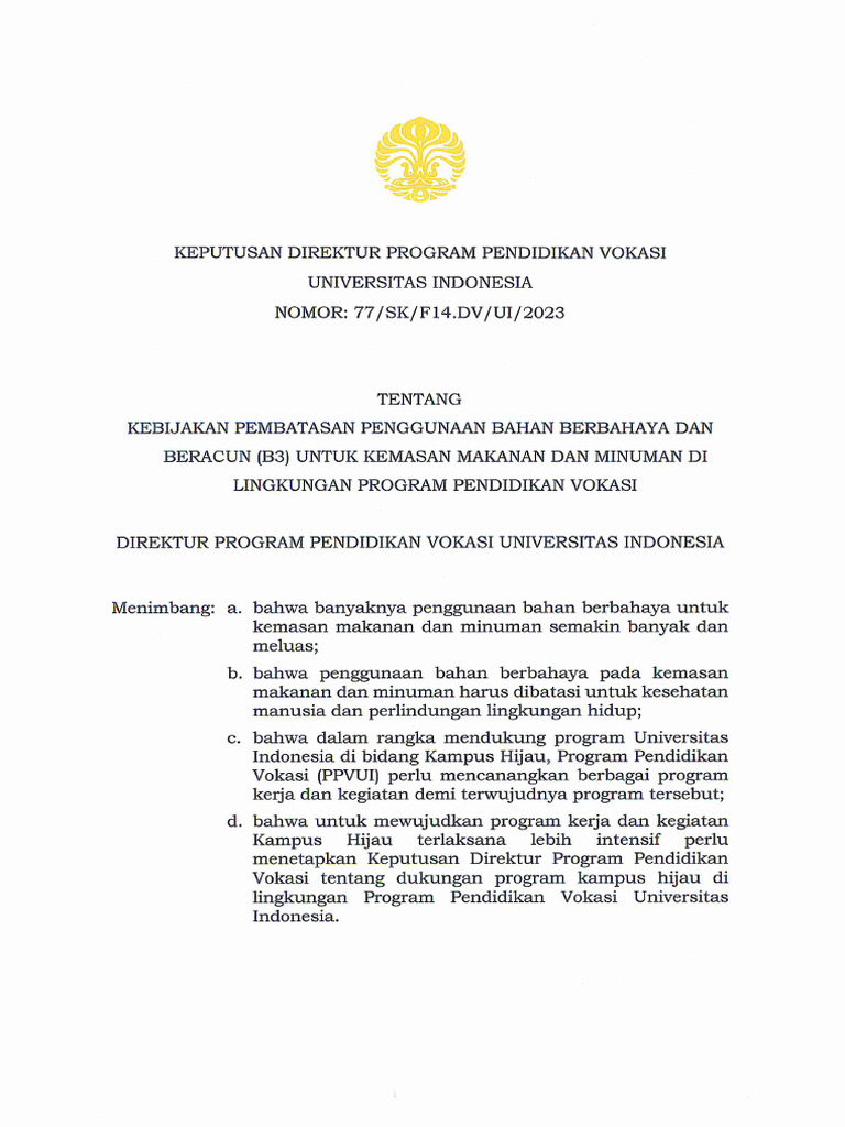 Directors Decree On Restriction of Hazardous and Toxic Materials B3 ...