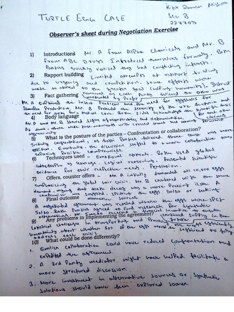 Observer Sheet - Hritik | PDF