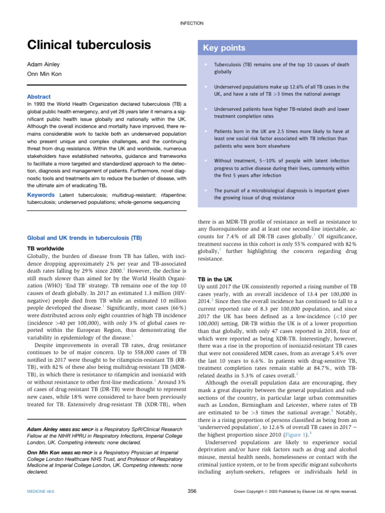 Clinical Tuberculosis 2020 | PDF | Tuberculosis | Infection