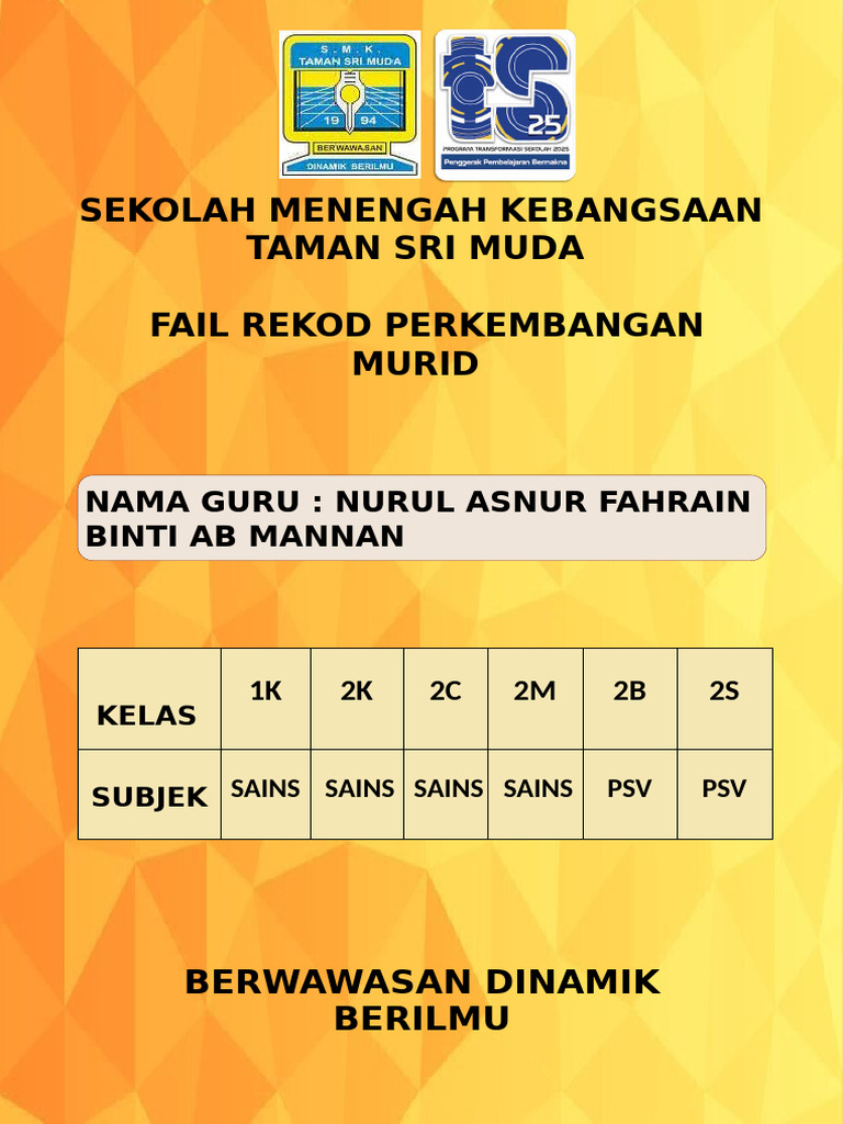 Muka Depan Fail PBD | PDF