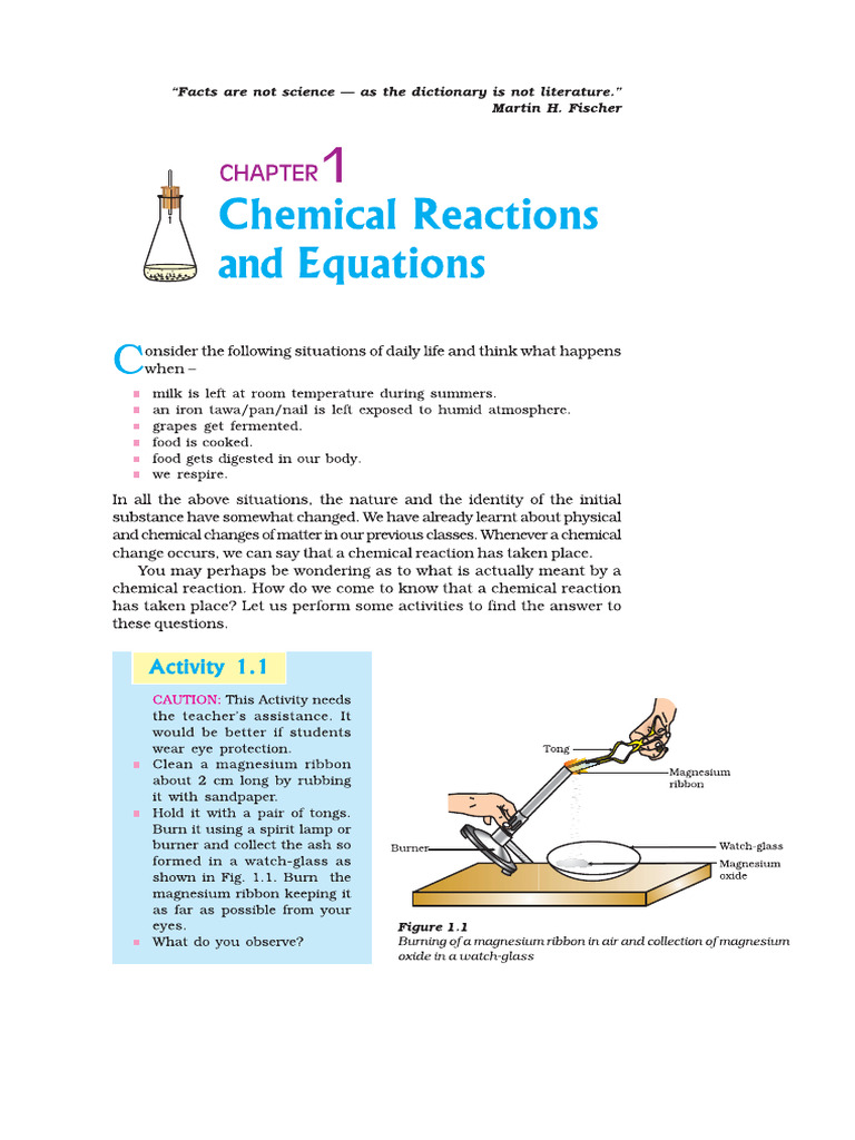 Chemical Reaction and Equation | PDF