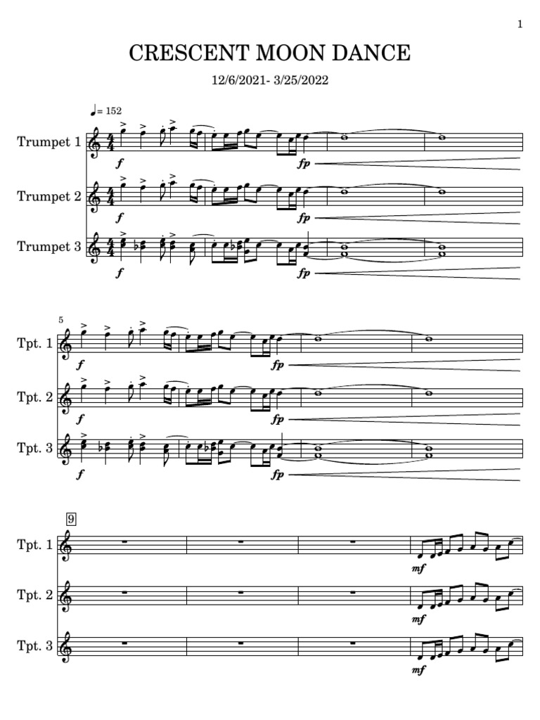 Crescent Moon Dance - Trumpet 1 - Trumpet 2 - Trumpet 3 | PDF