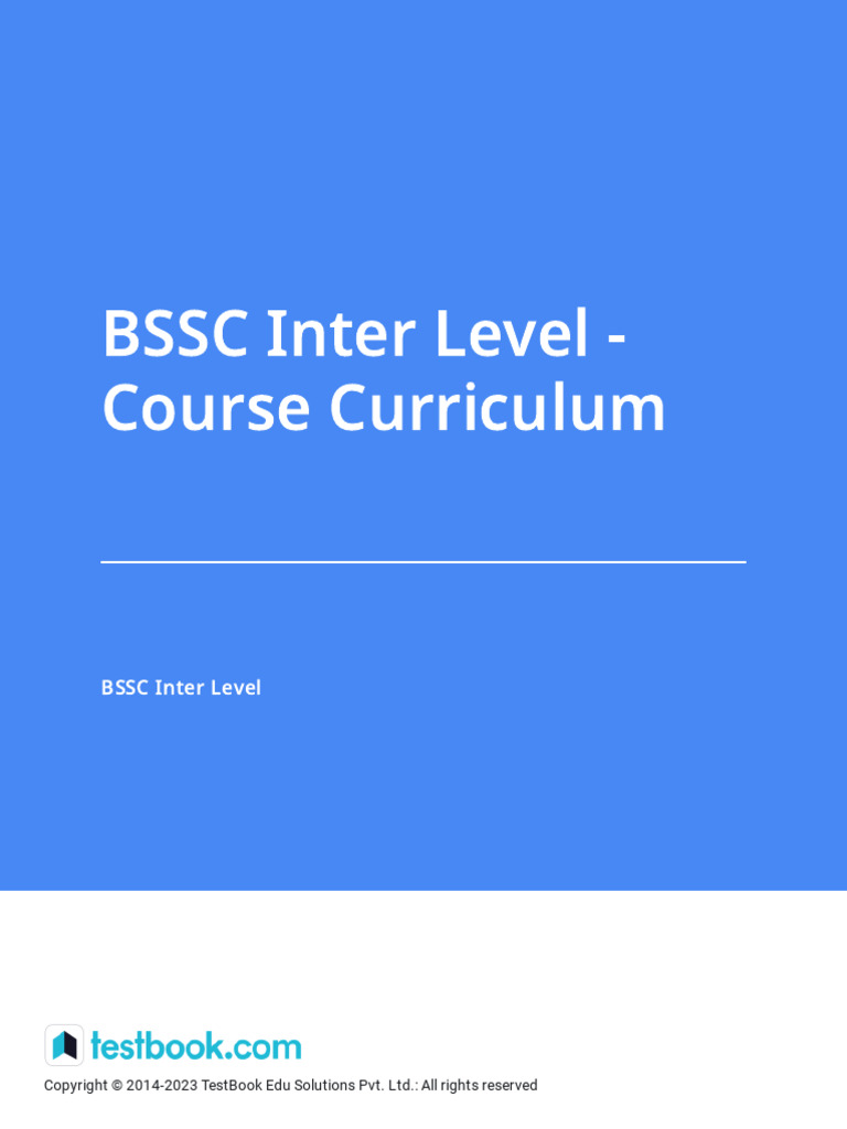 BSSC Inter Level - Course Curriculum | PDF | Chemistry | Chemical Substances
