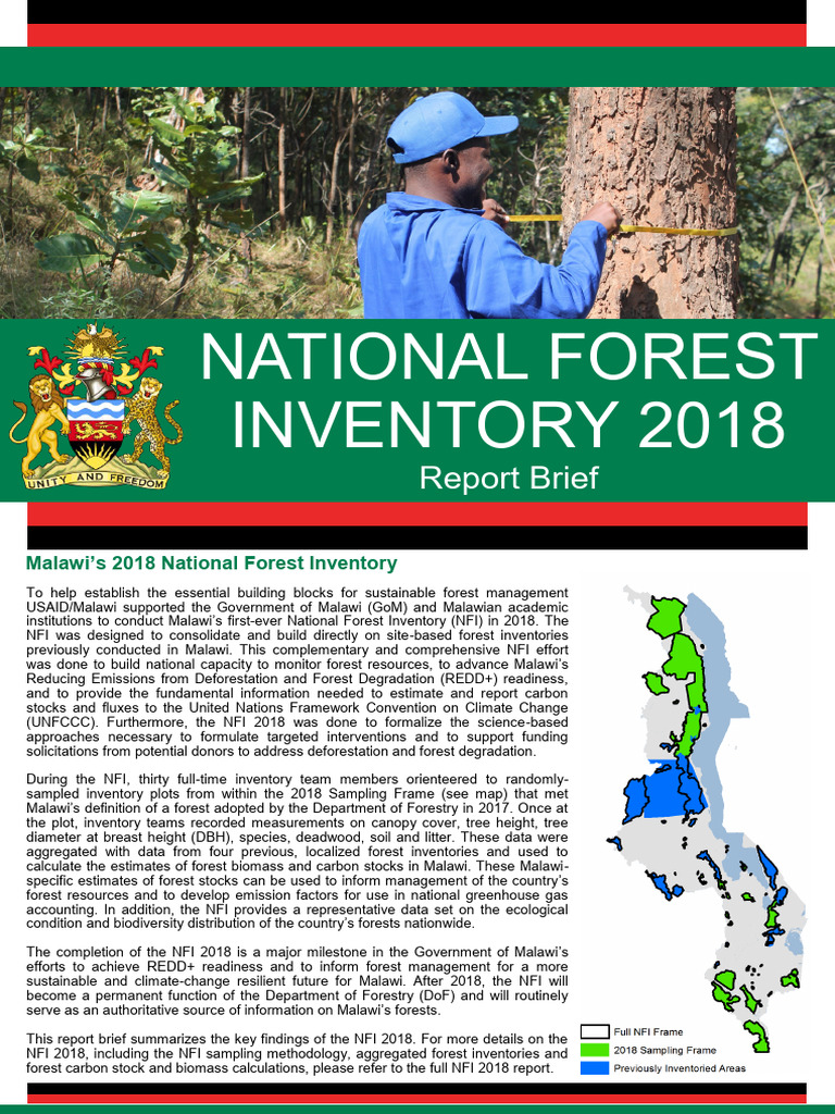Malawi National Forest Inventory 2018 | PDF | Forests | Ecology