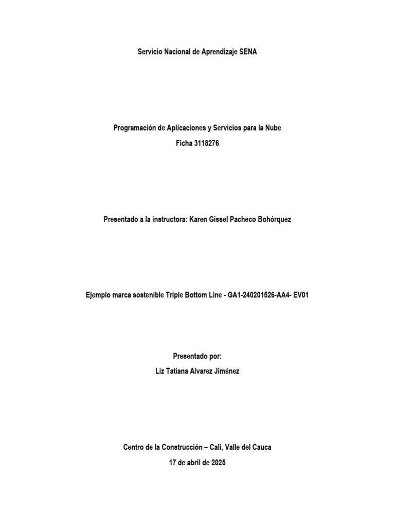 Ejemplo Triple Bottom Line | PDF | Sustentabilidad | Energía renovable