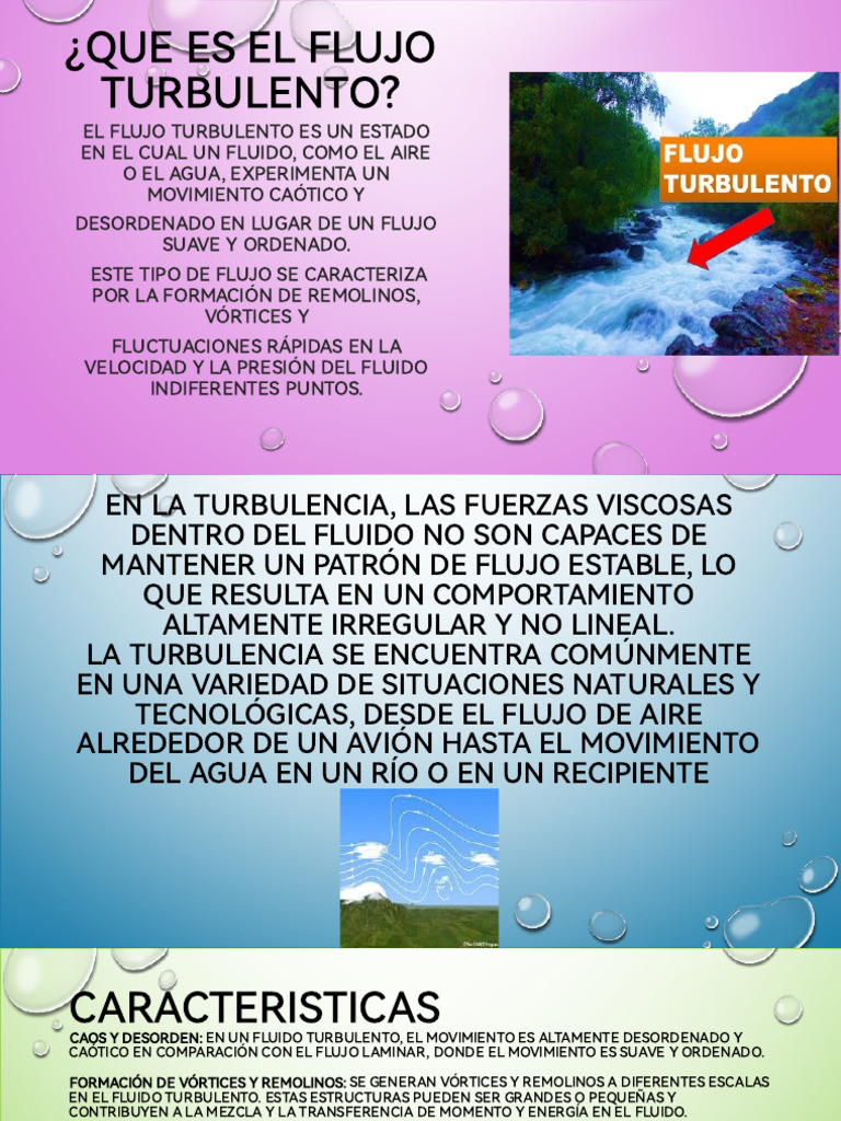 Características del Flujo Turbulento | PDF | Turbulencia | Viscosidad