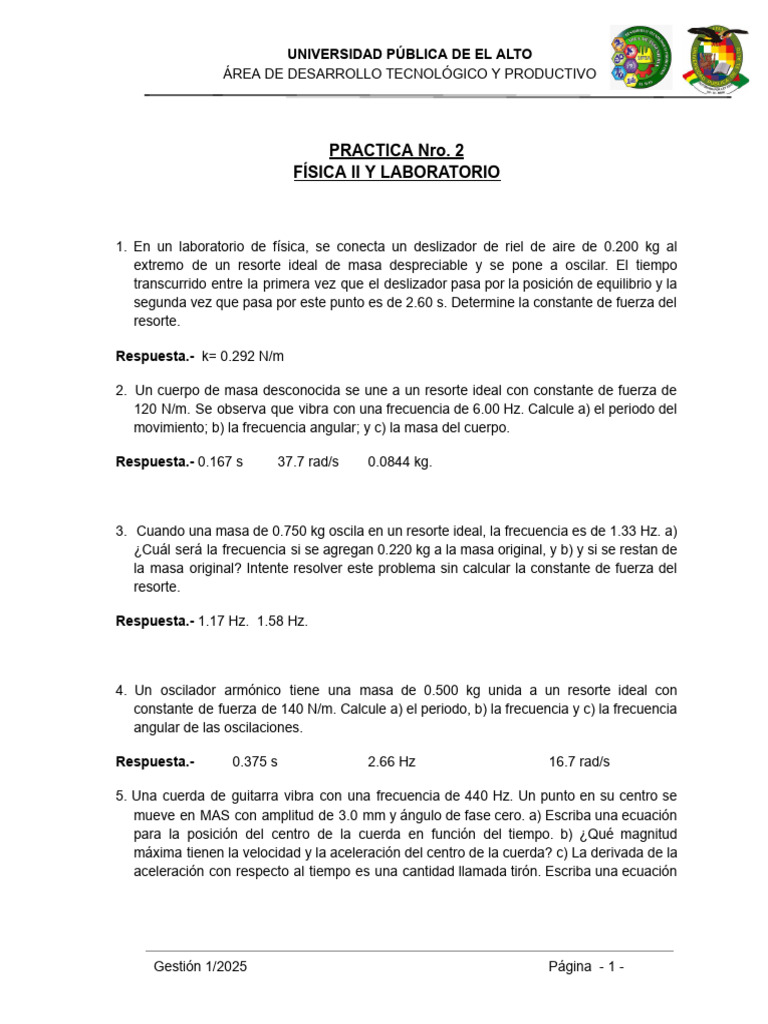 Practica 2 Fisica II | PDF | Olas | Sonido