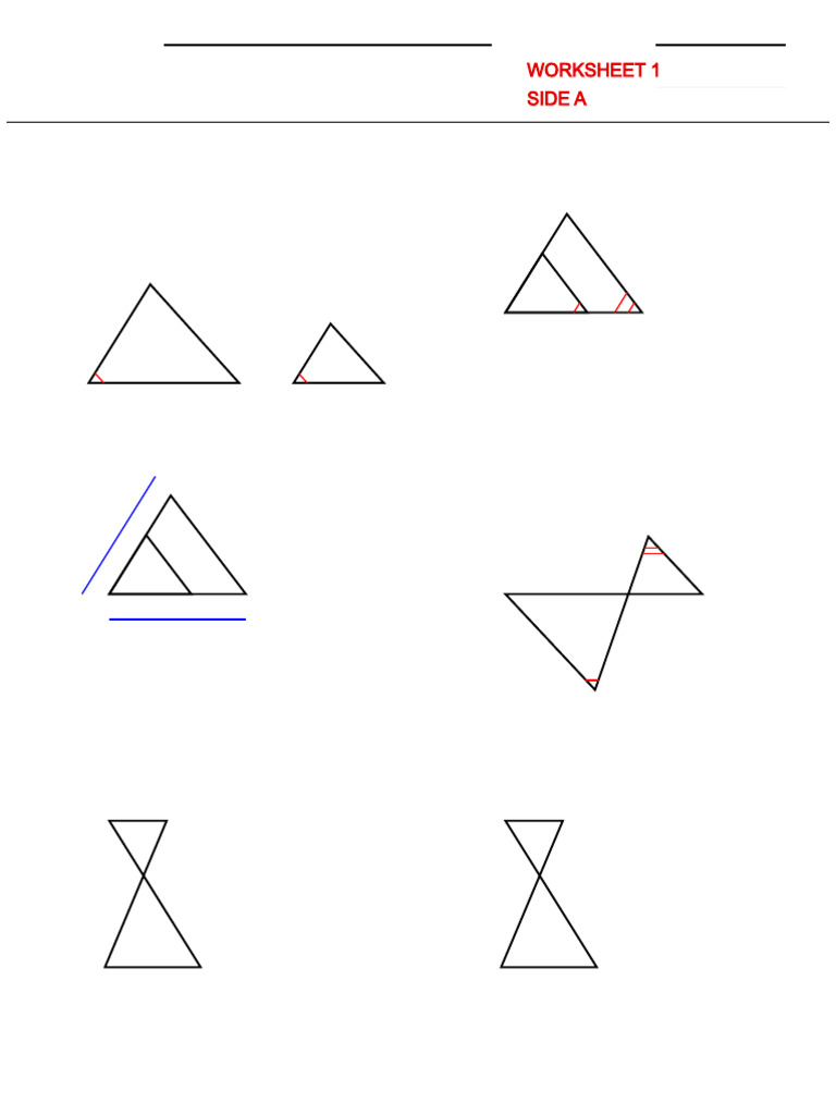 Similar Triangles Worksheet 1 | PDF