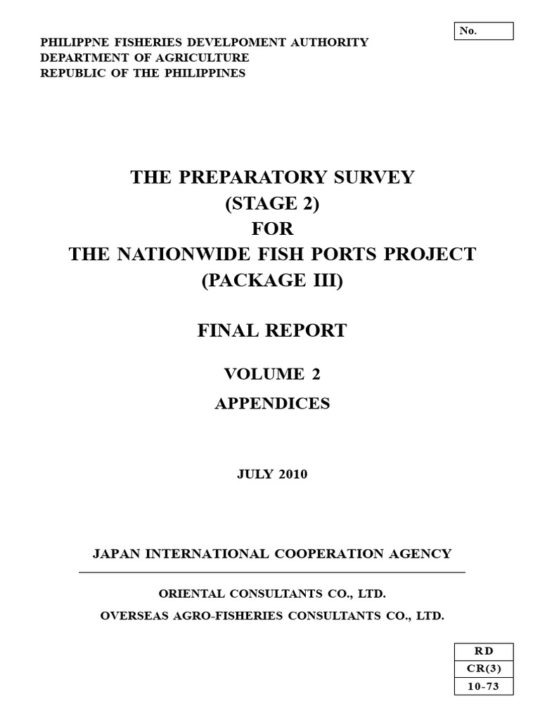 The Preparatory Survey (STAGE 2) FOR The Nationwide Fish Ports Project (Package Iii) Final ...