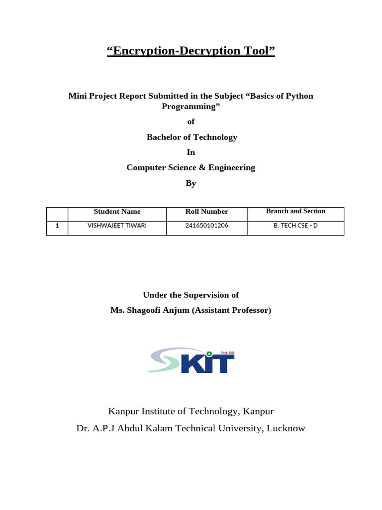 User-Friendly Encryption Tool | PDF | Key (Cryptography) | Cryptography