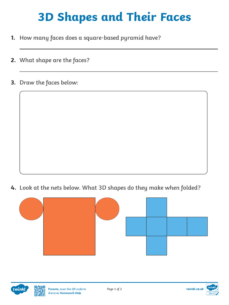 3D Faces Questions Activity Sheet | PDF