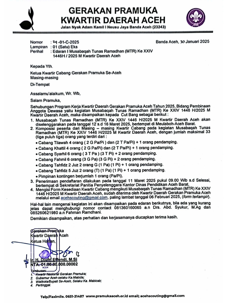 Edaran I MTR 2025 | PDF