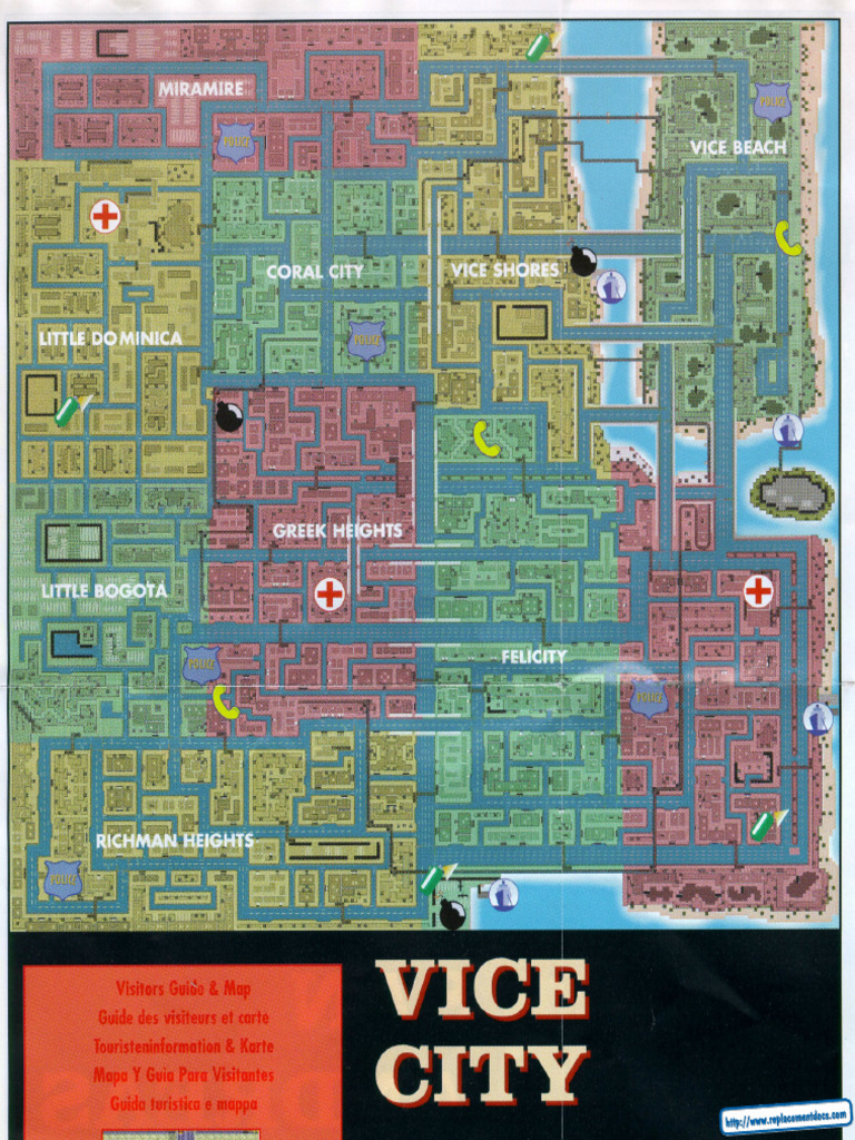 Grand Theft Auto - Vice City Map - PSX | PDF