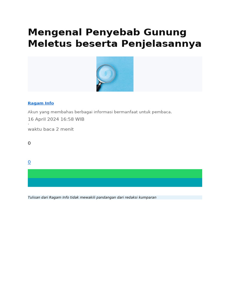 Penyebab Gunung Meletus Beserta Penjelasannya | PDF