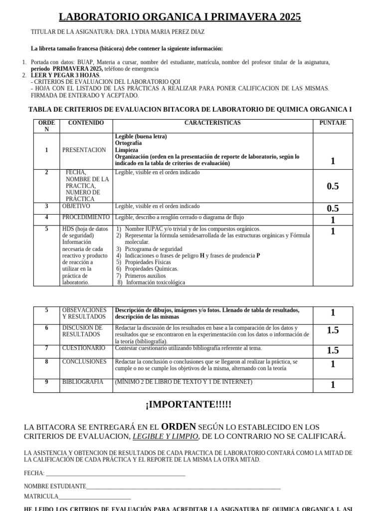 Bitácora Laboratorio Química Orgánica I | PDF | Laboratorios | Bibliografía
