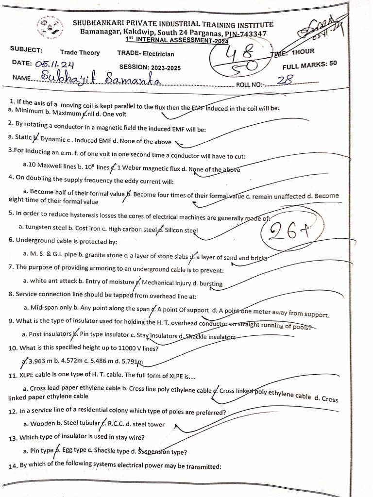2nd Year 1st Summative Exam Theory Exam. | PDF | Insulator (Electricity ...