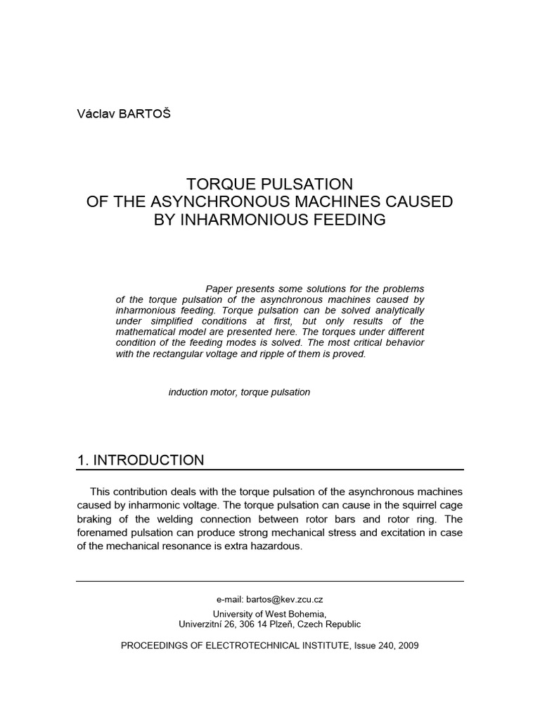 Torque Pulsation of The Asynchronou | PDF | Electrical Engineering ...