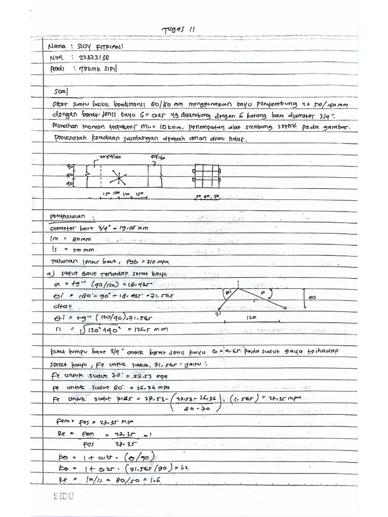 Sissy Fitriani - 22323138-Tugas 11 Struktur Kayu | PDF