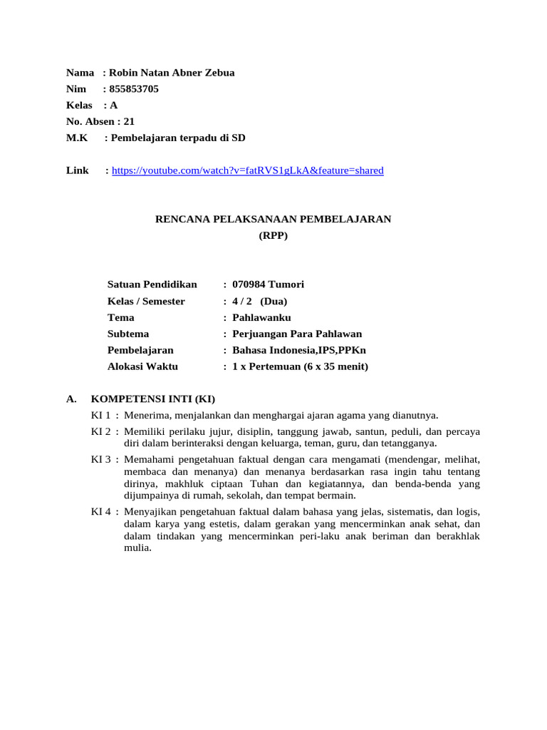 Contoh RPP | PDF