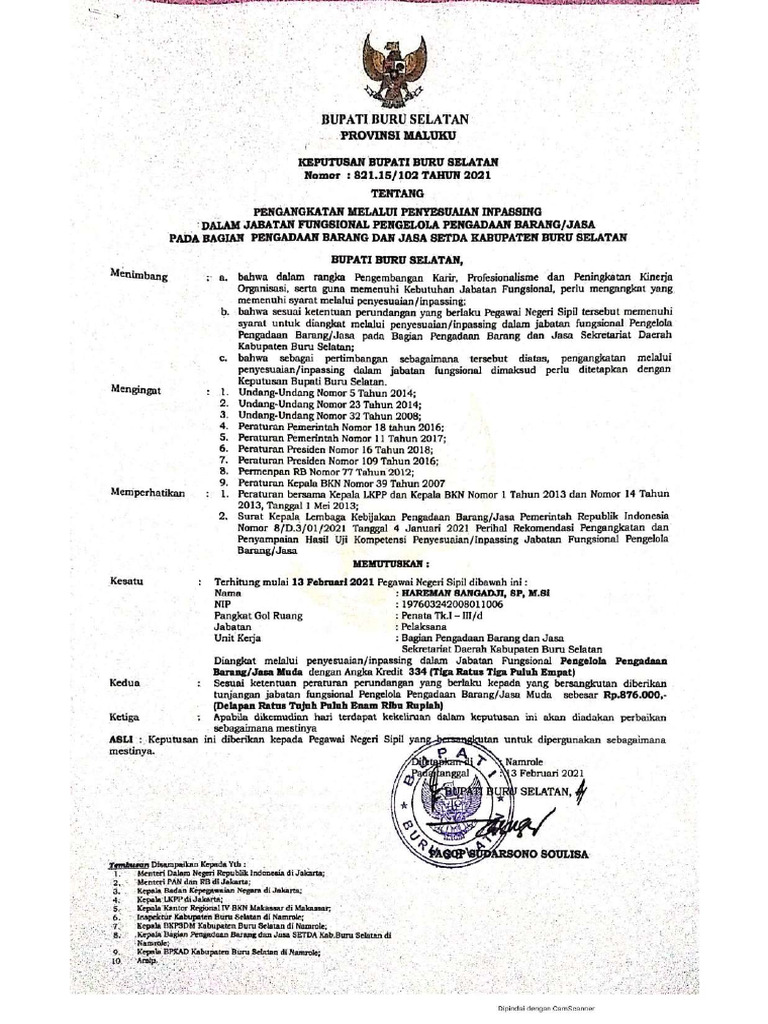 SK Fungsional Pokja | PDF