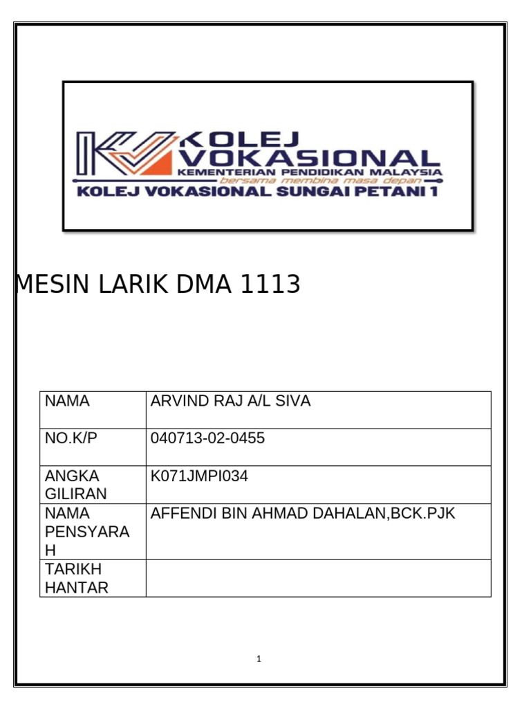 Mesin Larik Dma 1113 | PDF