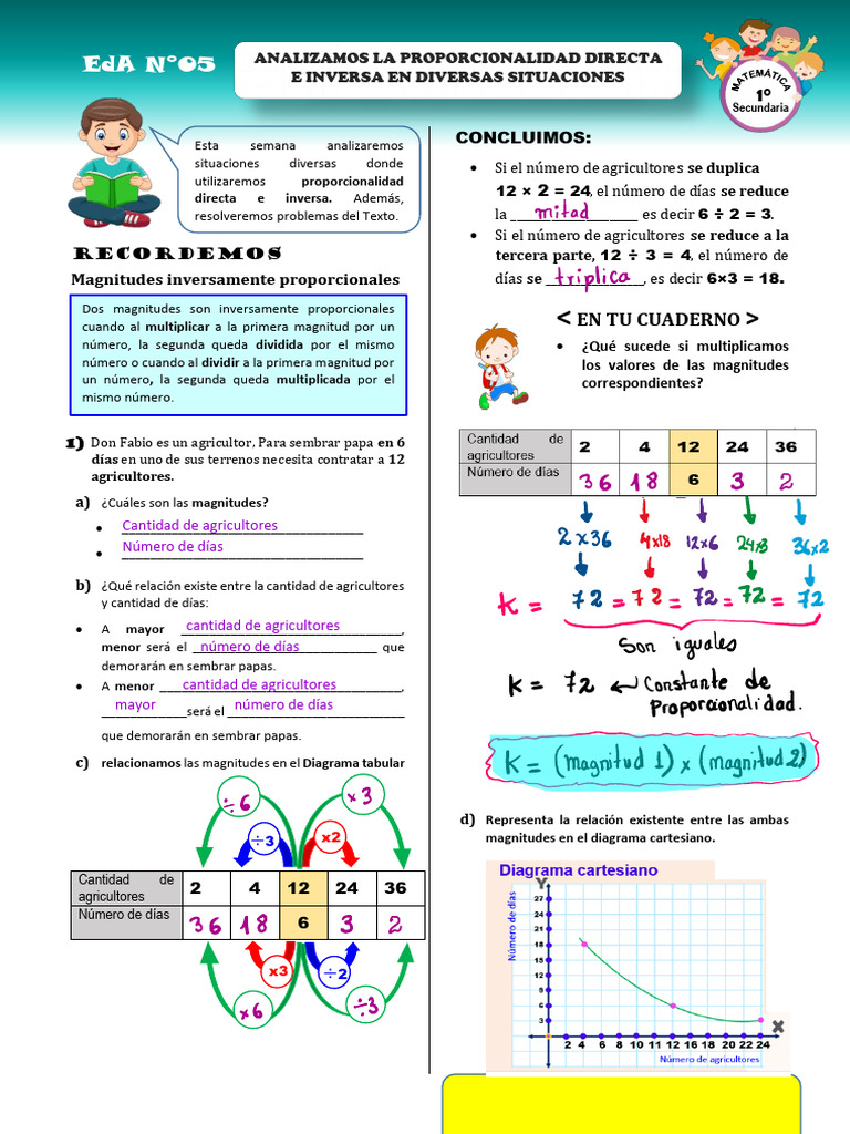 Proporcionalidad Directa e Inversa en Ejercicios | PDF | Matemáticas