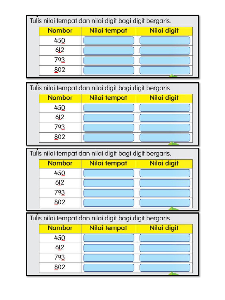 Nilai Tempat Dan Nilai Digit | PDF