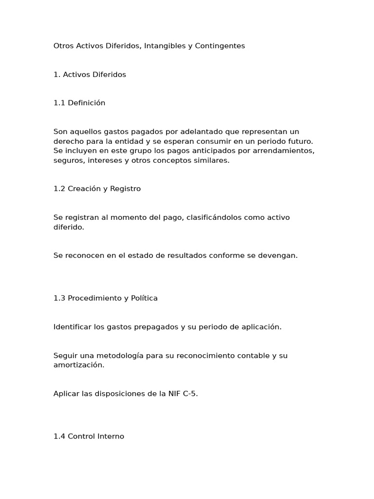 activo diferido | PDF | Activo intangible
