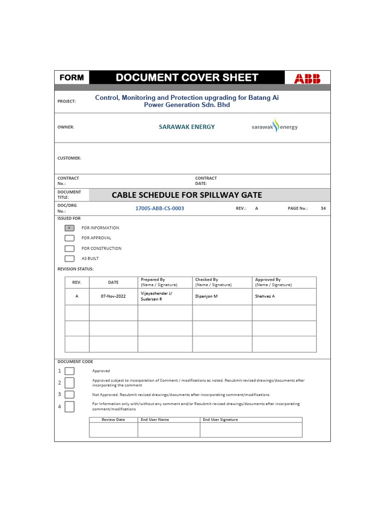 Open Spillway Cable Schedule | PDF | Electric Power | Electrical ...