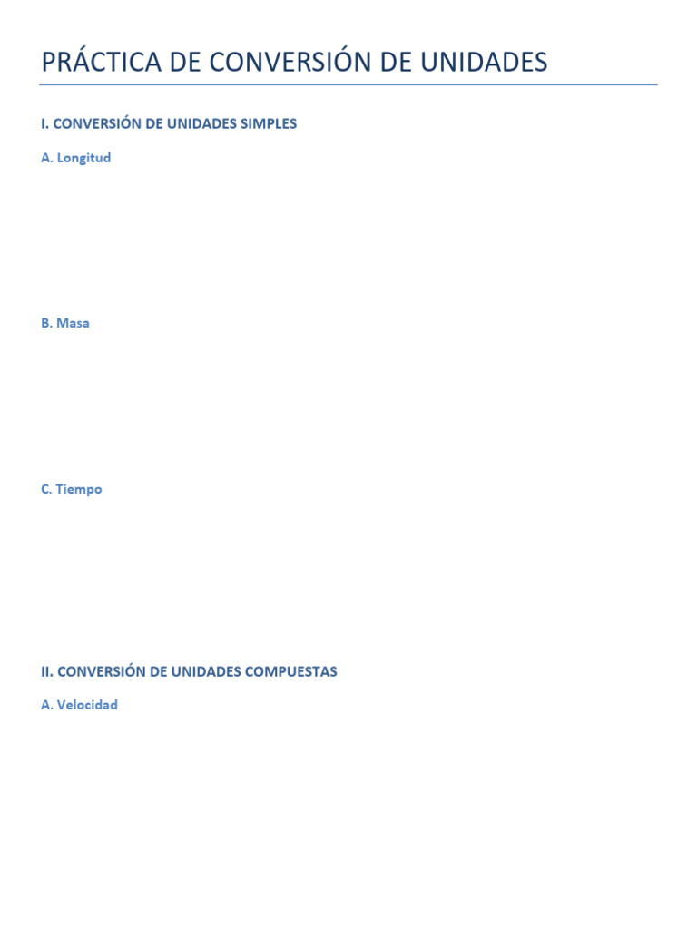 Practica Conversion Unidades 4to Secundaria | PDF